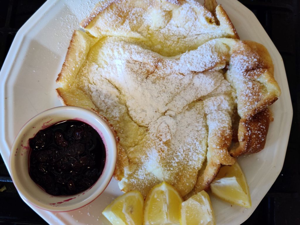 Dutch Baby Pancake with Blueberry Compote and Lemons | Eat the Heat